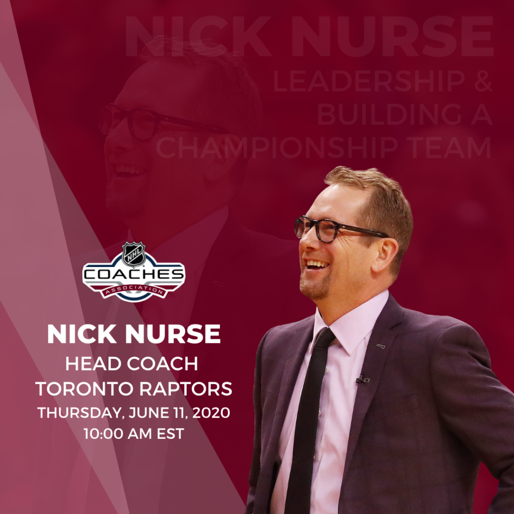 Toronto Raptors Head Coach Nick Nurse Speaks at the NHL Coaches ...