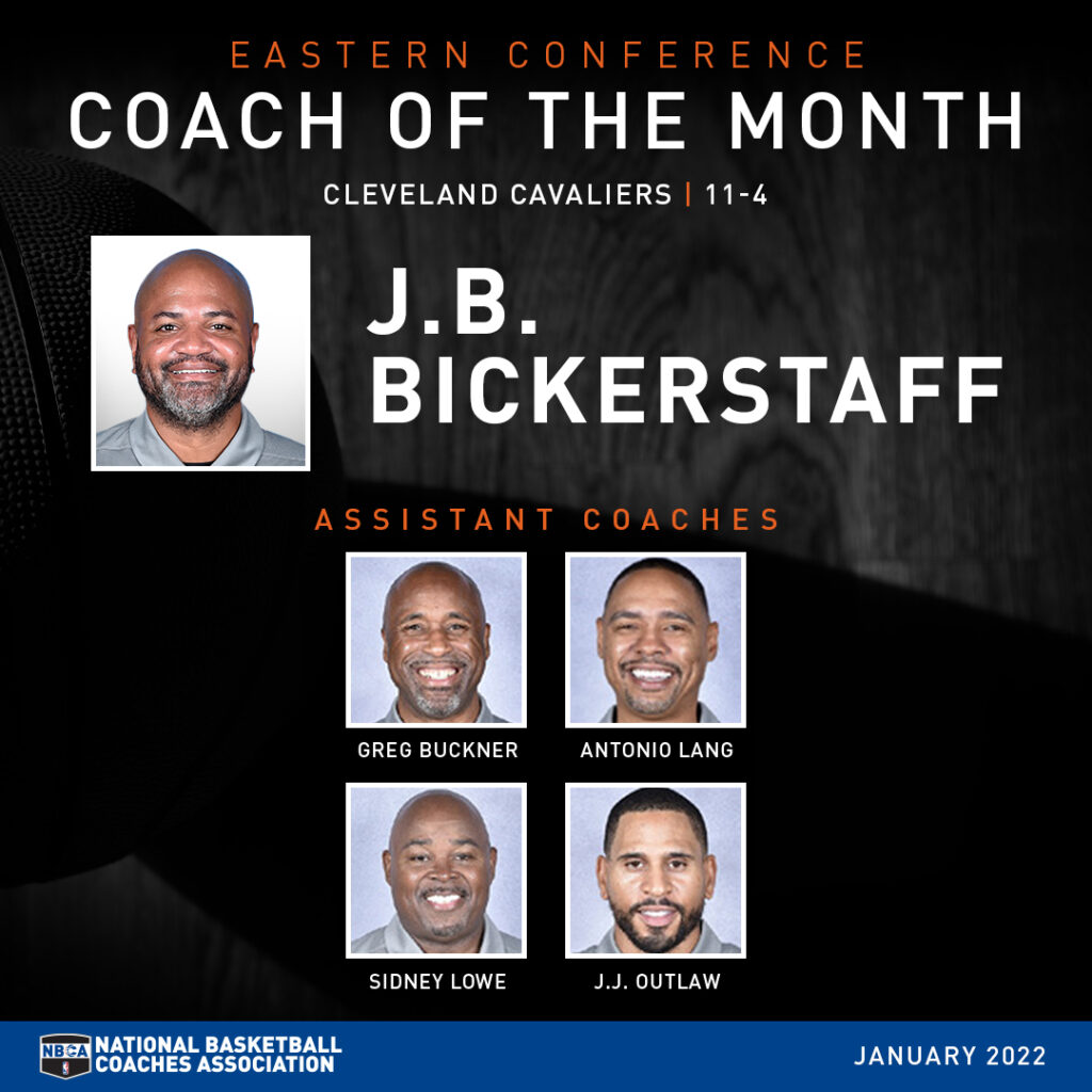 J.B. Bickerstaff and the Cleveland Cavaliers Coaching Staff Win January ...