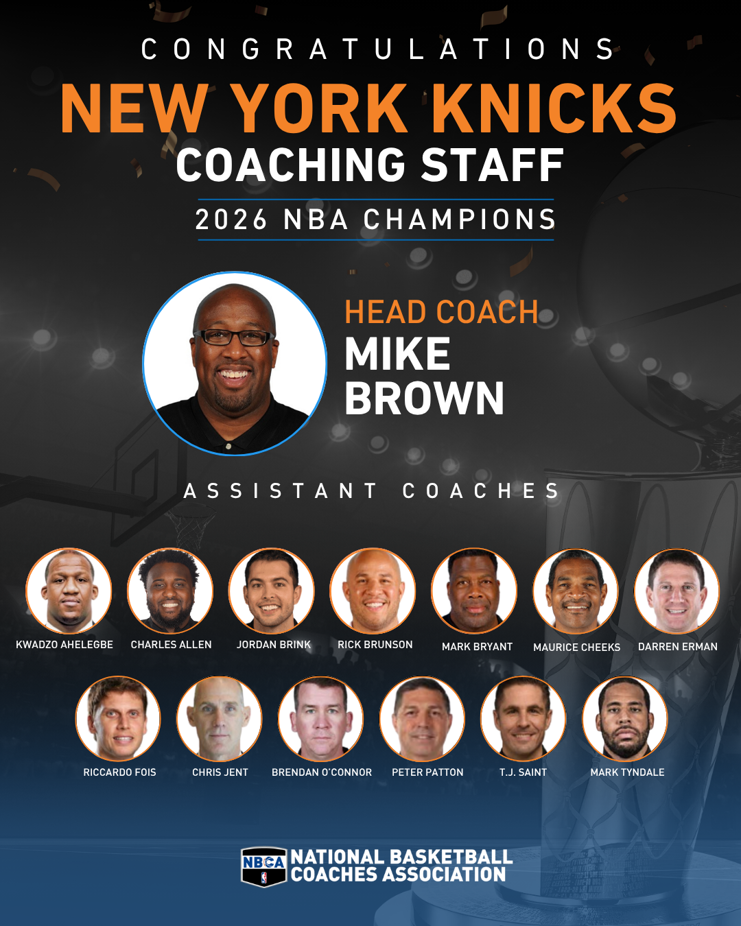 Mike Brown & New York Knicks Coaching Staff Win the 2026 NBA ...